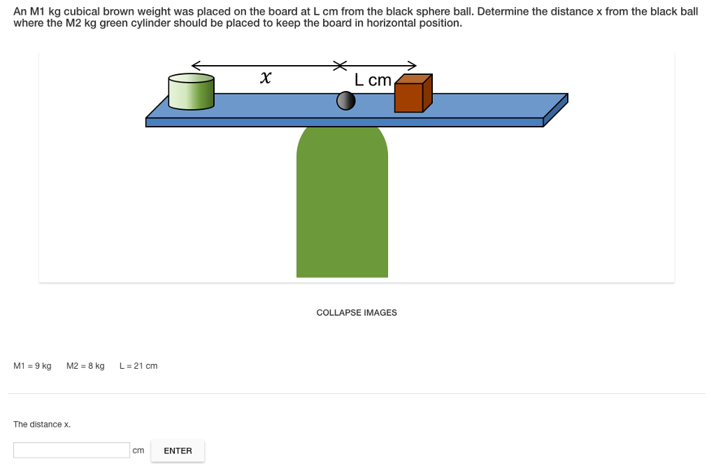 Solved An M1 kg cubical brown weight was placed on the board | Chegg.com
