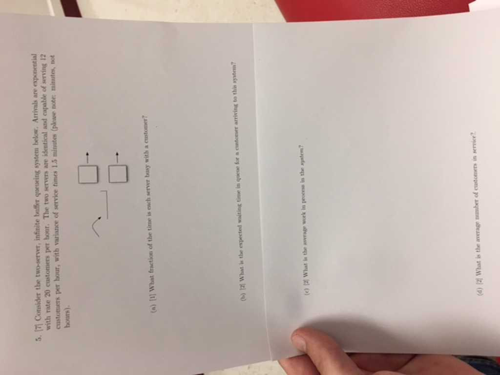 Consider the two-server, infinite buffer queuing | Chegg.com