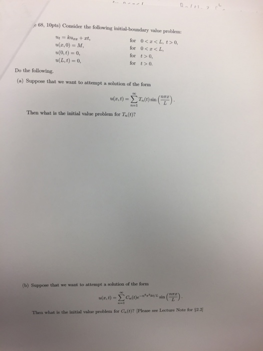 Solved Consider the following initial-boundary value | Chegg.com Solved Consider the following initial-boundary value | Chegg.com