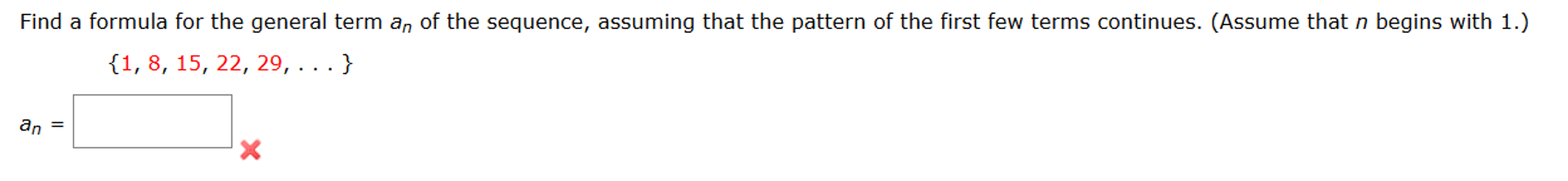 Solved Find a formula for the general term a_n of the | Chegg.com