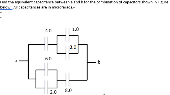 Solved Find the equivalent capacitance between a and b for | Chegg.com