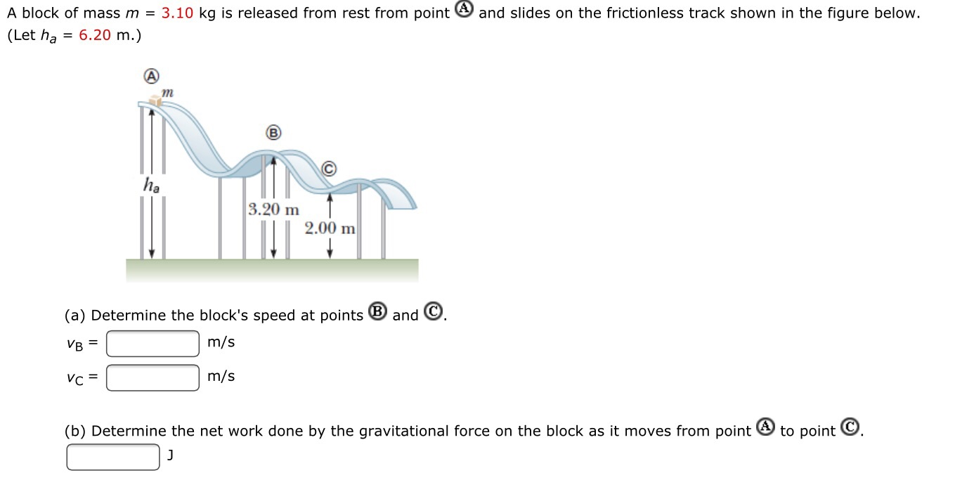Solved A block of mass m = 3.10 kg s released from rest | Chegg.com