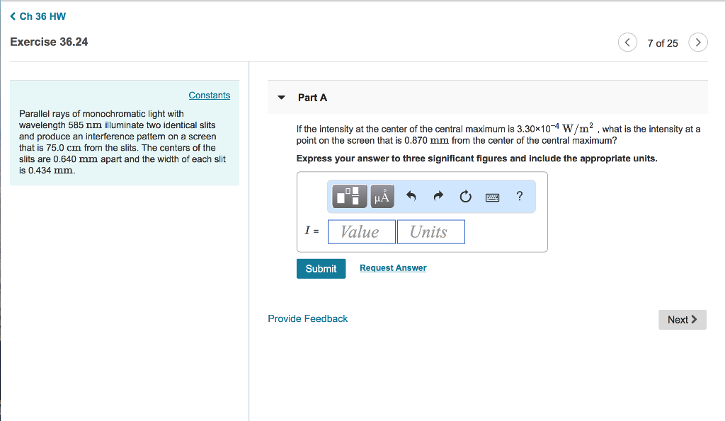 Solved Ch 36 HW Exercise 36.24 7 of 25 Constants Part A | Chegg.com