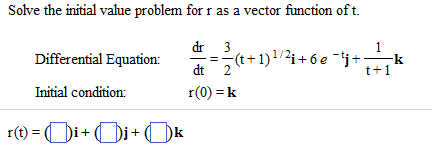 Solved Solve the initial value problem for r as a vector | Chegg.com