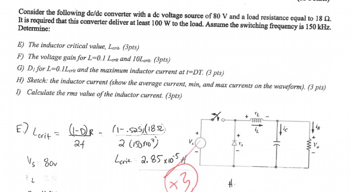Solved Consider the following de/dc converter with a dc | Chegg.com