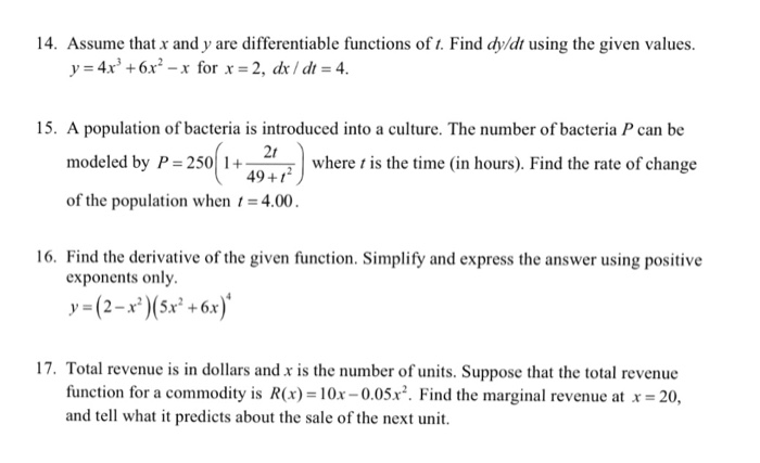 Solved Assume that x and y arc differentiable functions of | Chegg.com