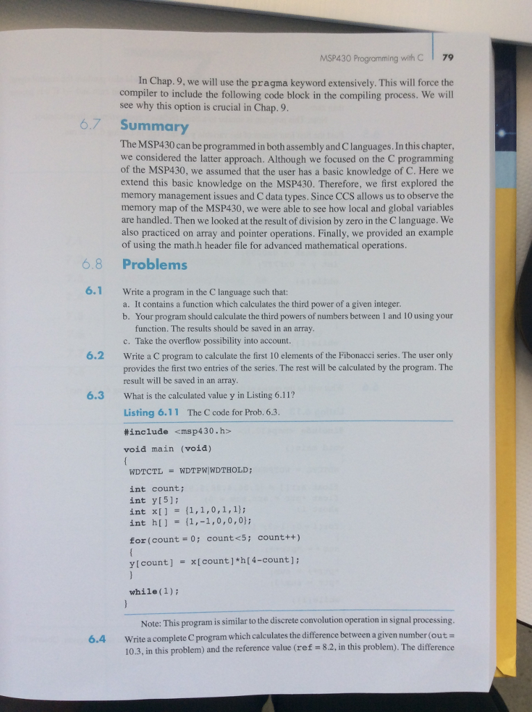 Solved MSP430 Programming with C In Chap. 9, we will use the | Chegg.com