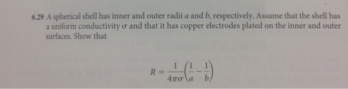 Solved A spherical shell has inner and outer radii a and b, | Chegg.com