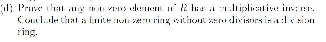 Solved Let R be a non-zero ring without zero divisors. | Chegg.com
