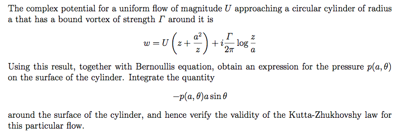 The complex potential for a uniform flow of magnitude | Chegg.com