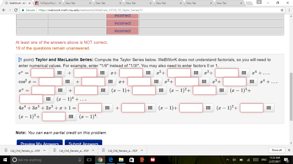 Solved WeBWorK Al New Tab C Secure I h | Chegg.com