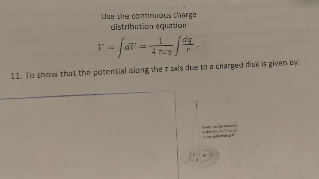 Solved Use the continuous charge distribution equation 11. | Chegg.com