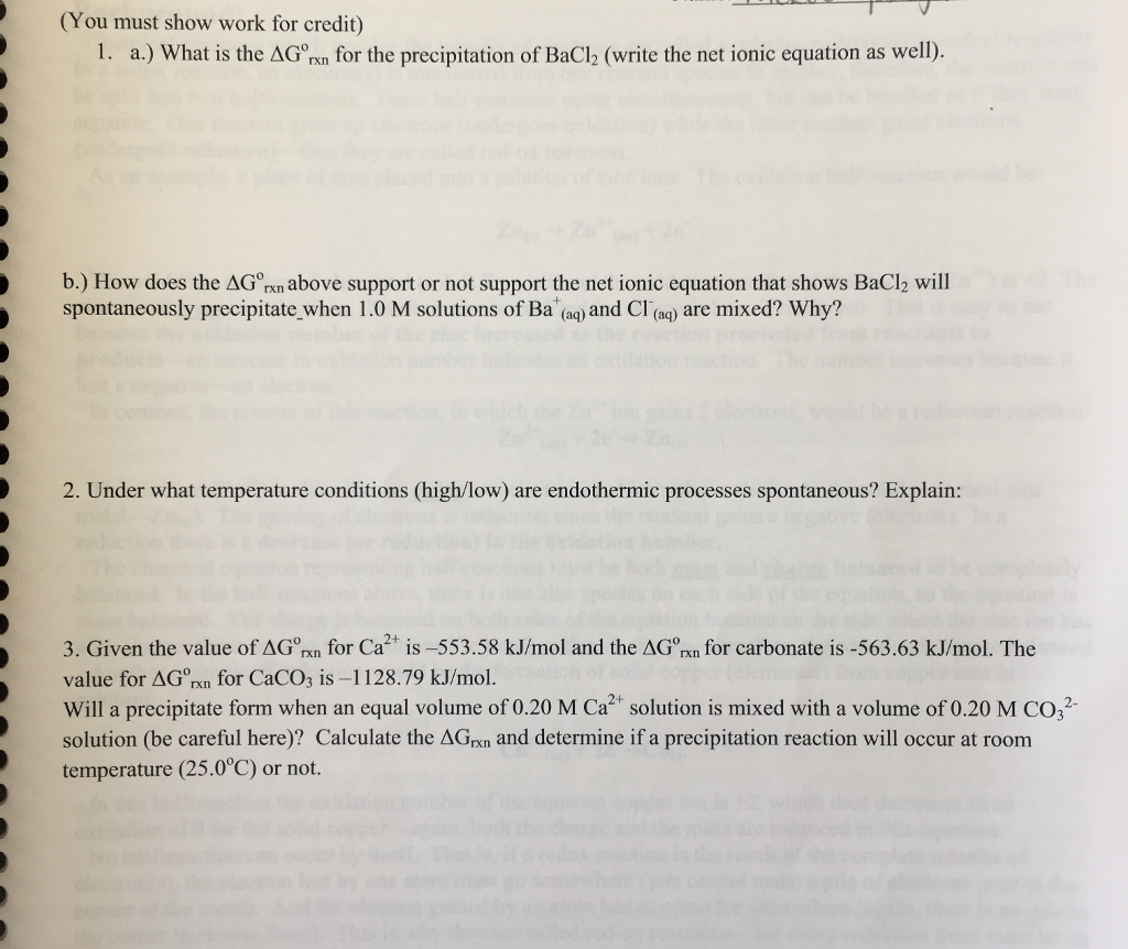 What is the delta G^0_rxn for the precipitation of | Chegg.com