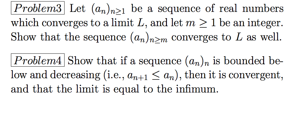 Solved Let (a_n)_n greaterthanorequalto 1 be a sequence of | Chegg.com