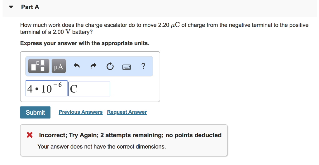 Solved Part A of charge from the negative terminal to the | Chegg.com