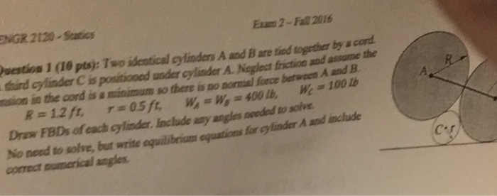 Two identical cylinders A and B are tied together by | Chegg.com