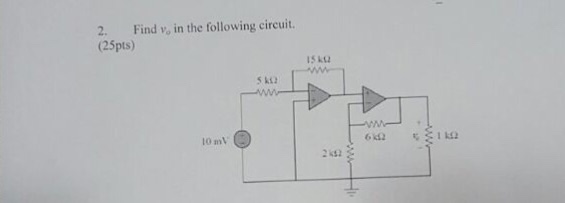 Solved Find v_0 in the following circuit. | Chegg.com