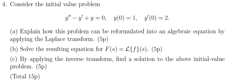 Solved Consider the initial value problem y"-y' + y = 0, | Chegg.com