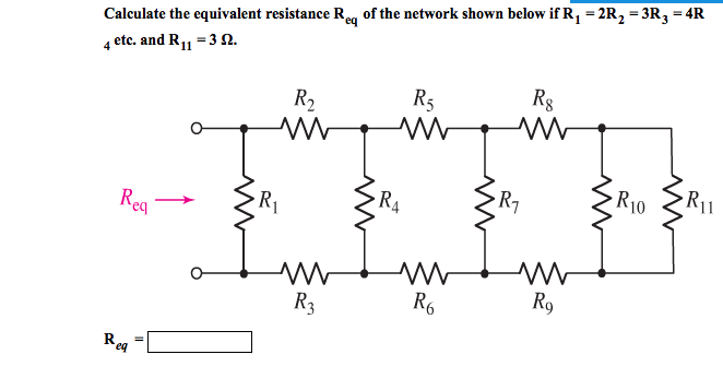 Solved Calculate the equivalent resistance R of the network | Chegg.com