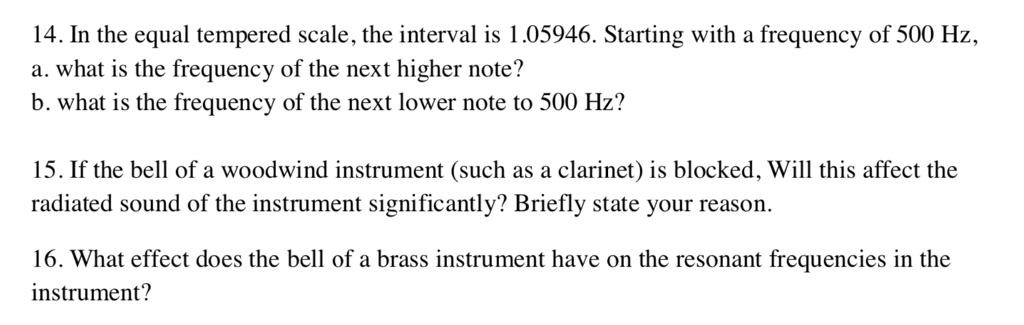 Solved 14. In the equal tempered scale, the interval is | Chegg.com