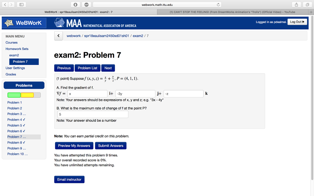 Solved webwork.math.ttu.edu WeBWorK: | Chegg.com