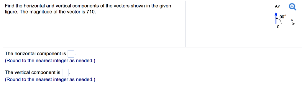 Solved Find the horizontal and vertical components of the | Chegg.com