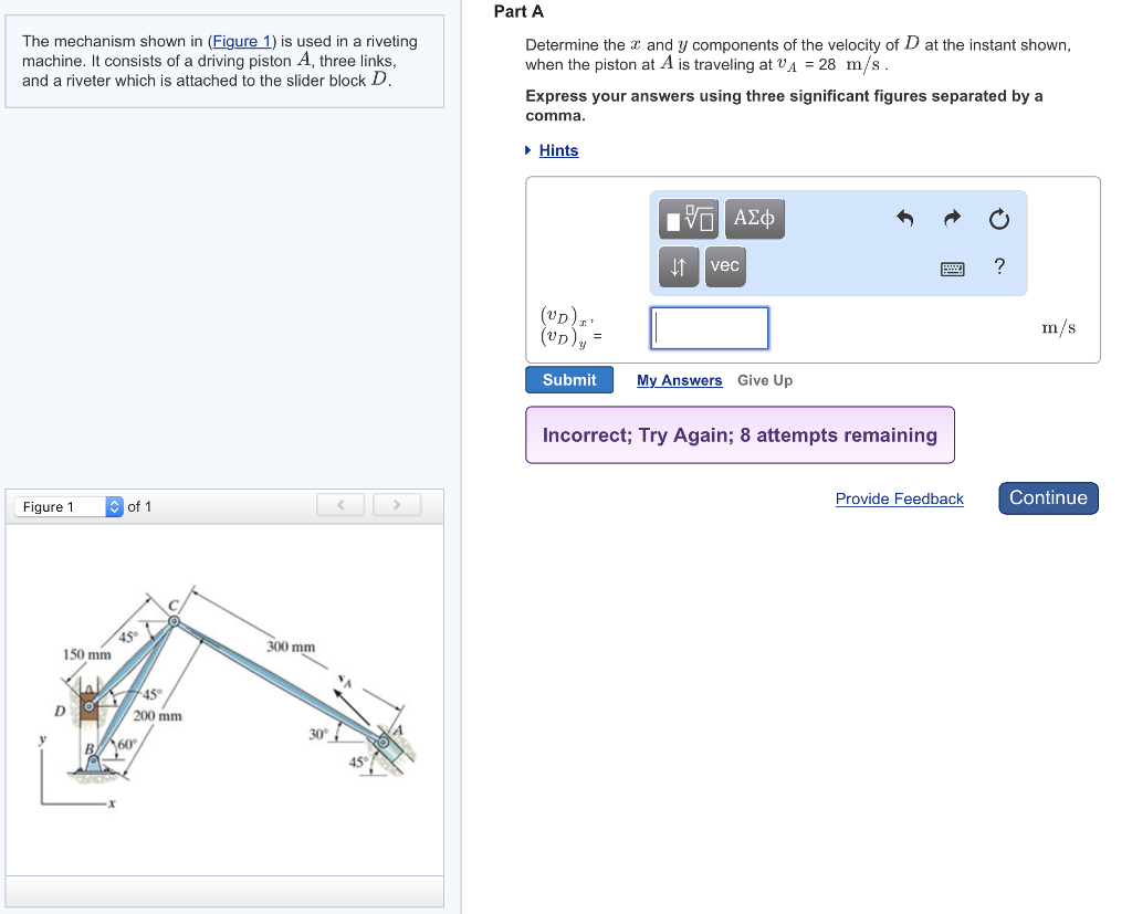 Solved Part A The mechanism shown in (Figure 1) is used in a | Chegg.com