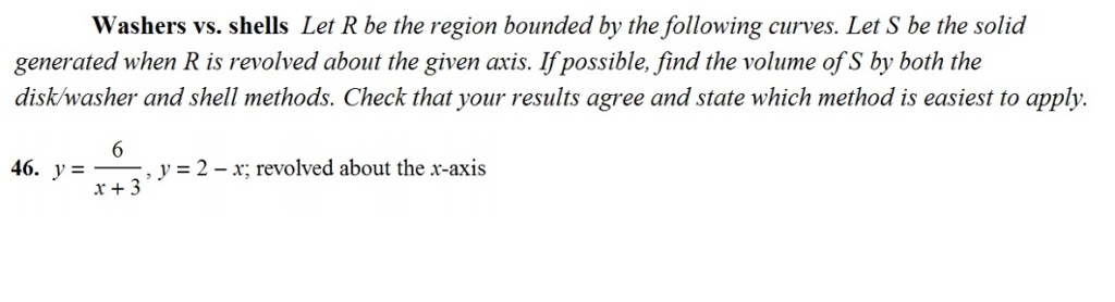 Solved Washers vs. shells Let R be the region bounded by the | Chegg.com