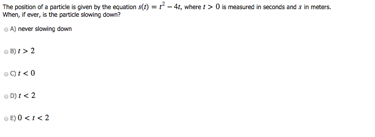 Solved The position of a particle is given by the equation | Chegg.com