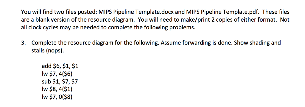 Solved You will find two files posted: MIPS Pipeline | Chegg.com