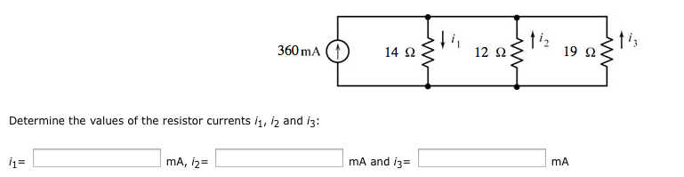 Solved Determine the values of the resistor currents i1, i2 | Chegg.com