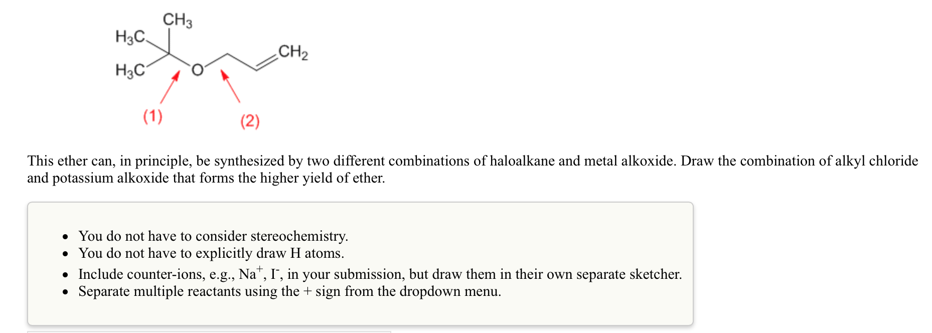 Solved This ether can, in principle, be synthesized by two | Chegg.com