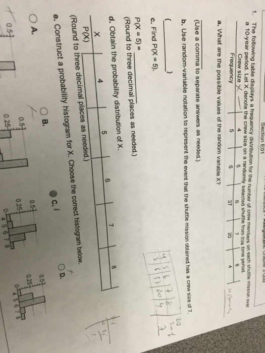 What are the possible values of the random variable | Chegg.com