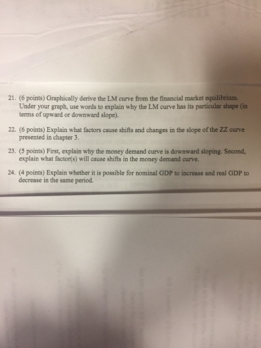 Solved Graphically derive the LM curve from the financial | Chegg.com