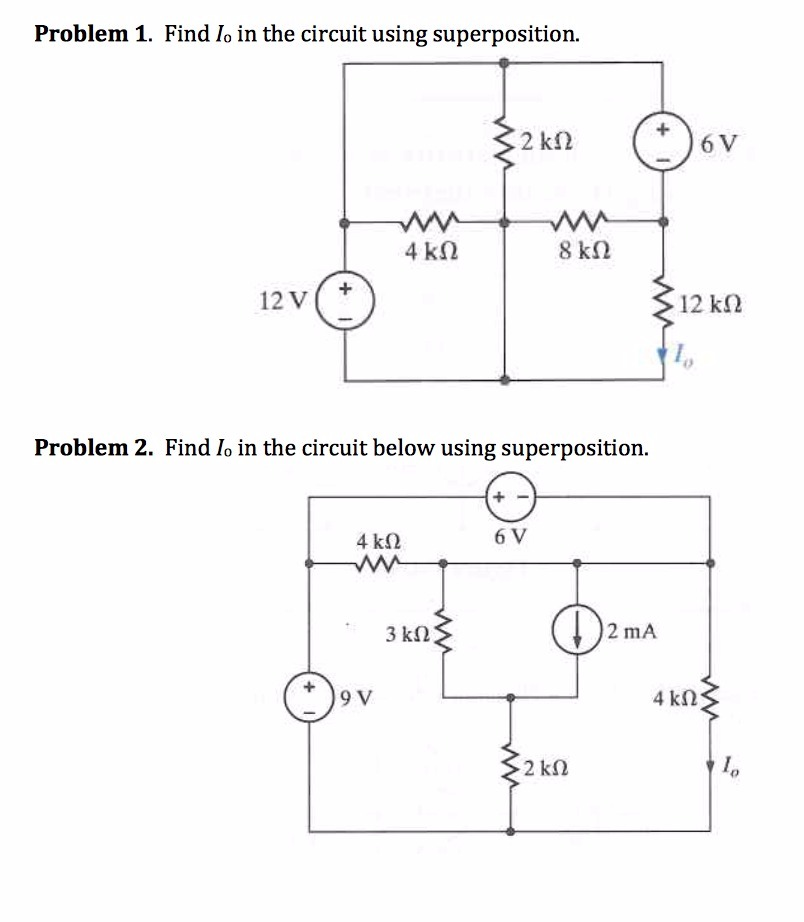 Solved Find I_0 in the circuit using superposition. Find | Chegg.com