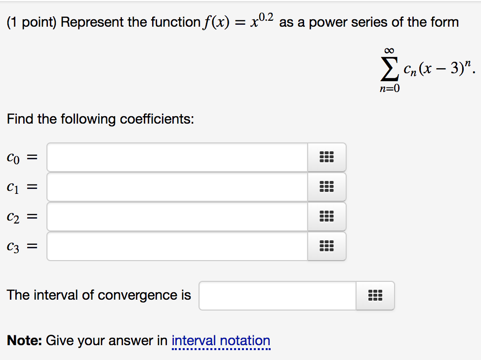 Solved Represent the function f(x) = x0.2 as a power series | Chegg.com