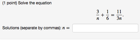 Solved (1 point) Solve the equation 3 1 11 Solutions | Chegg.com