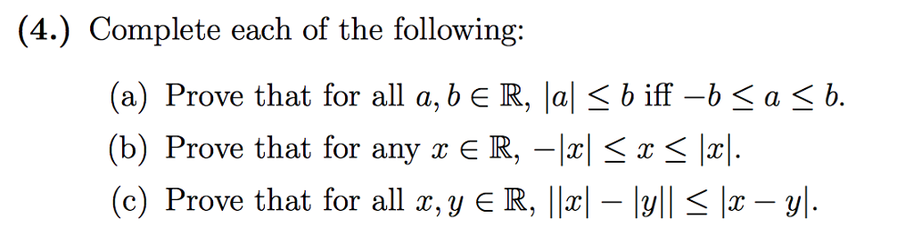 Solved Complete each of the following: (a) Prove that for | Chegg.com Solved Complete each of the following: (a) Prove that for | Chegg.com