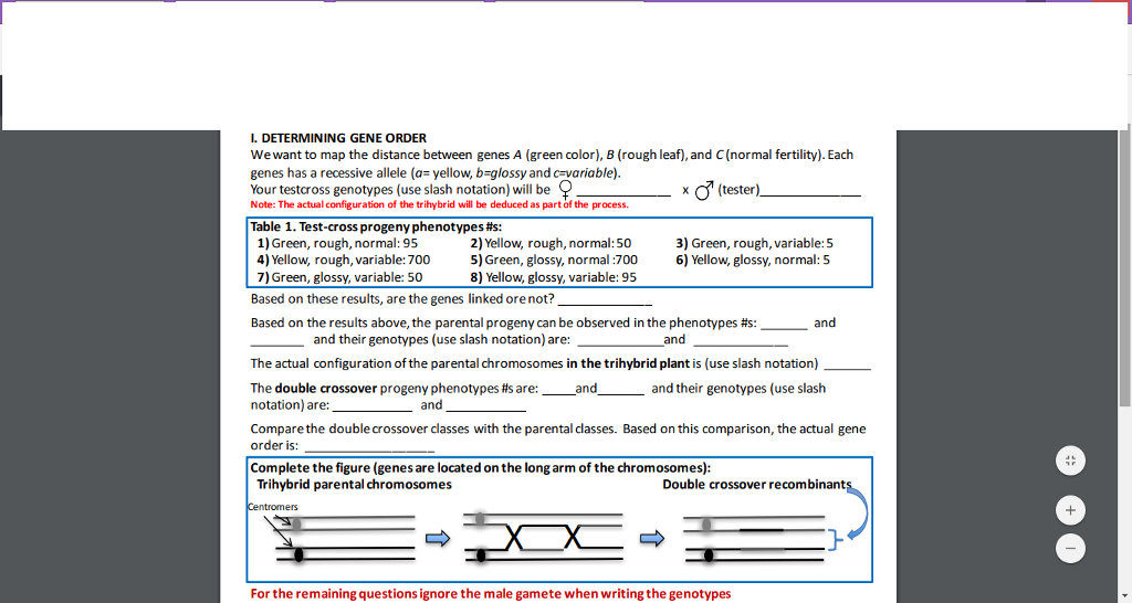 Solved I. DETERMINING GENE ORDER We want to map the distance | Chegg.com