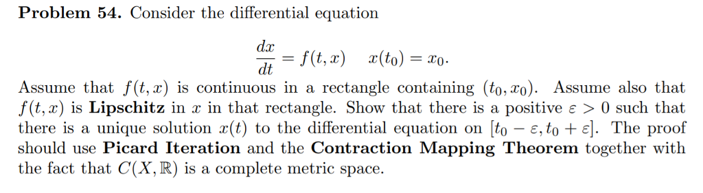 Solved Problem 54. Consider the differential equation dx | Chegg.com