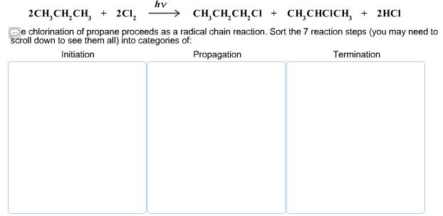 Solved The chlorination of propane proceeds as a radical | Chegg.com