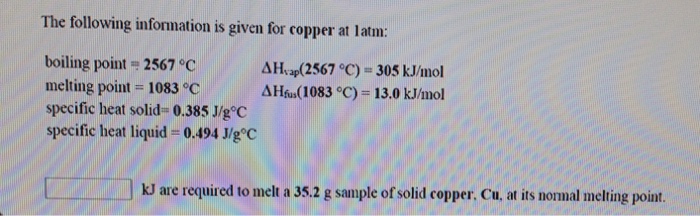 Solved The following information is given for bismuth at | Chegg.com