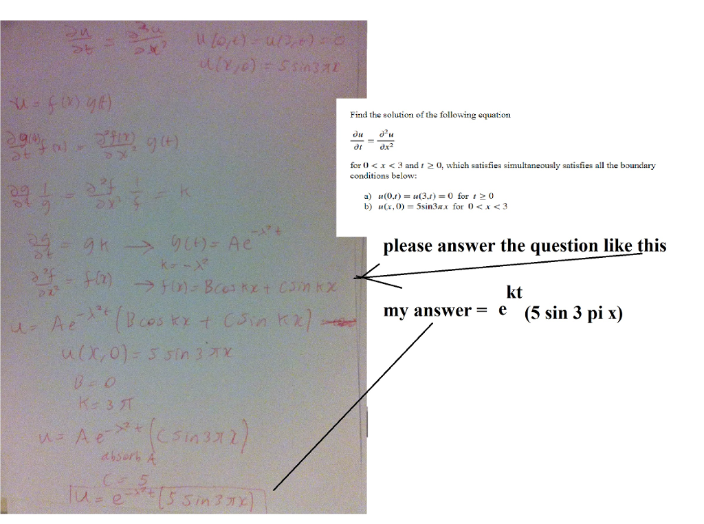 Solved Find the solution of the following equation for 0
