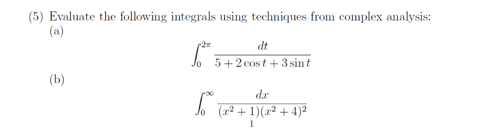Solved Evaluate the following integrals using techniques | Chegg.com