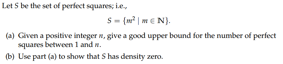 Solved Let S be the set of perfect squares; i.e., S = {m2 | | Chegg.com