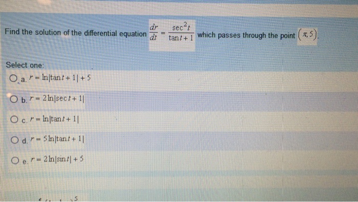 Solved Find the solution of the differential equation dr/dt | Chegg.com