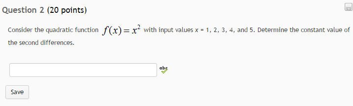 Solved Consider the quadratic function f(x) = x^2 with input | Chegg.com
