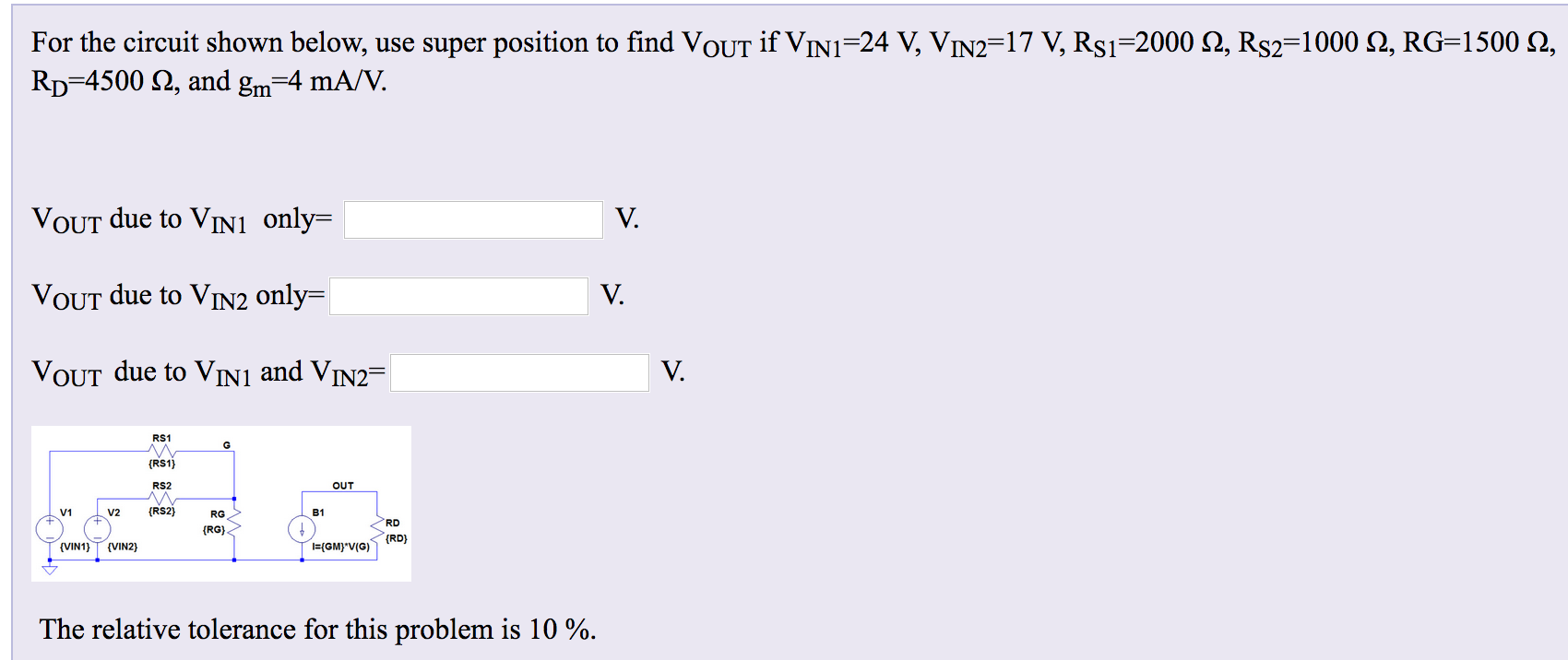 Solved For the circuit shown below, use super position to | Chegg.com