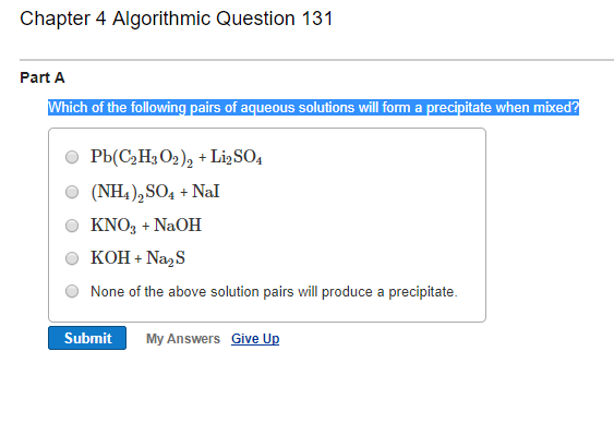 Solved Chapter 4 Algorithmic Question 131 Part A hich of the | Chegg.com