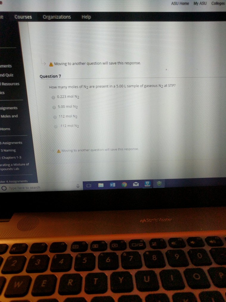 Solved how many moles of N2 are present in a 5L sample of | Chegg.com